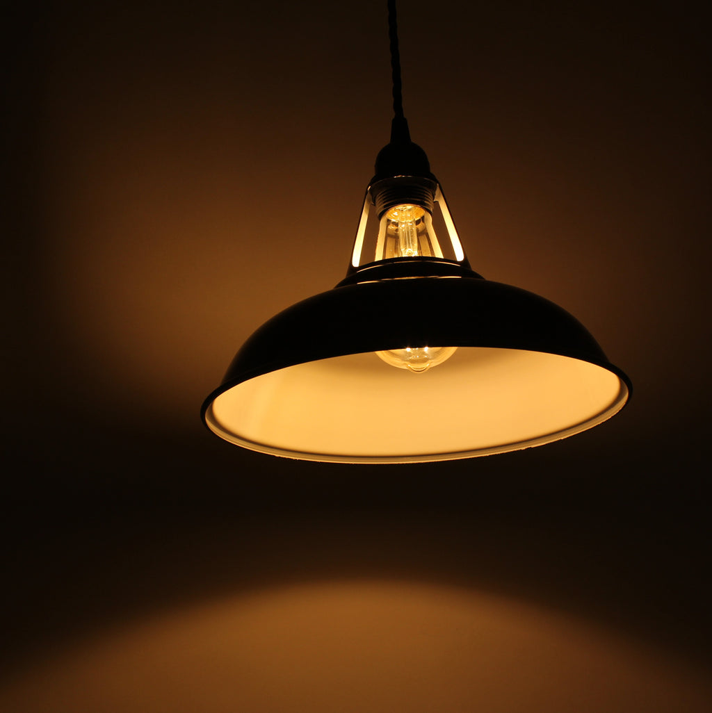 Industrial Style Conduit Pendant Light Fitting - Matt Black Shade ...