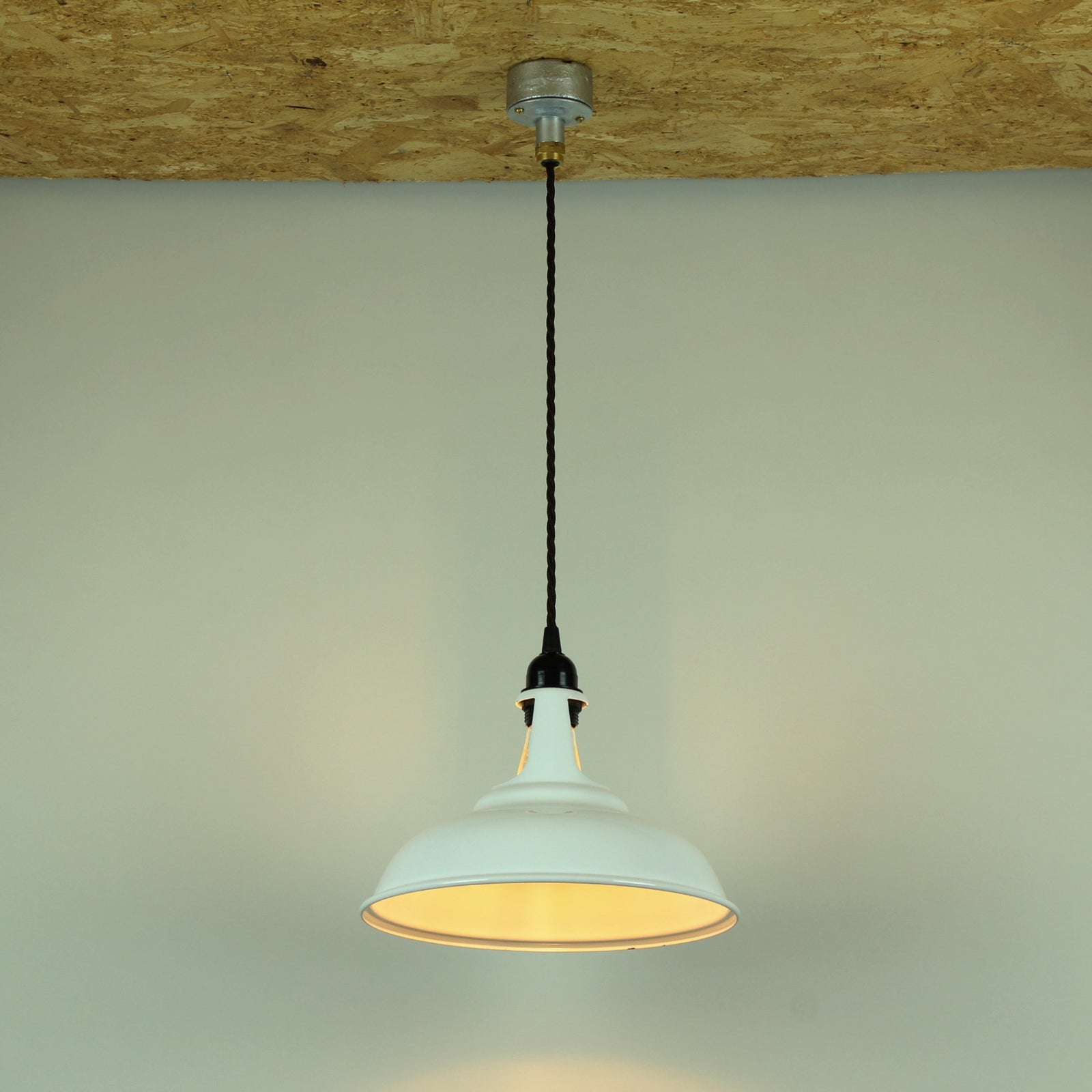 Industrial Style Conduit Pendant Light Fitting - White Shade – Tungsten ...