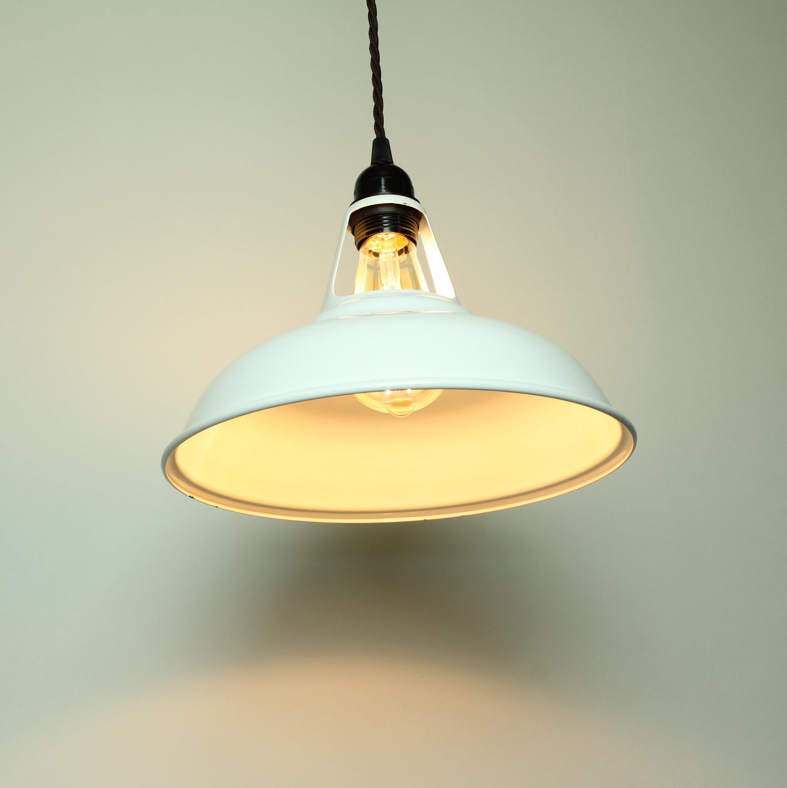 Industrial Style Conduit Pendant Light Fitting - White Shade – Tungsten ...